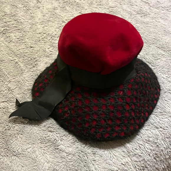 Jan Leslie | Accessories | Very Unique Antique Hat Red Velvet With ...